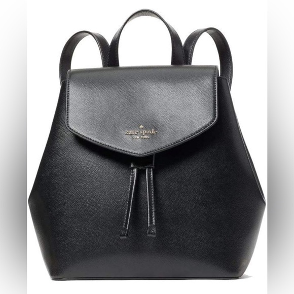 kate spade | Bags | Kate Spade Lizzie Flap Backpack Black Like New ...
